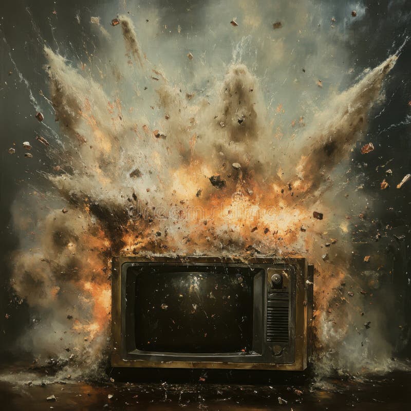 TV explosion. stock illustration. Illustration of computer - 336603084