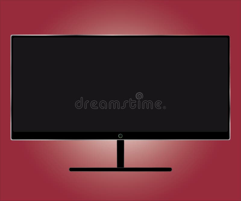 TV Flat Screen Lcd Illustration on a Red Background Stock Illustration ...
