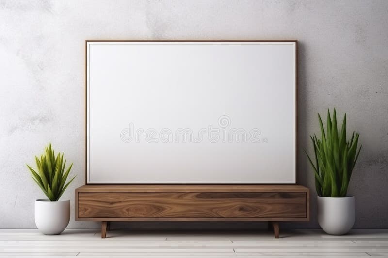 Tv Frame with Empty Space on Wall Stock Illustration - Illustration of ...