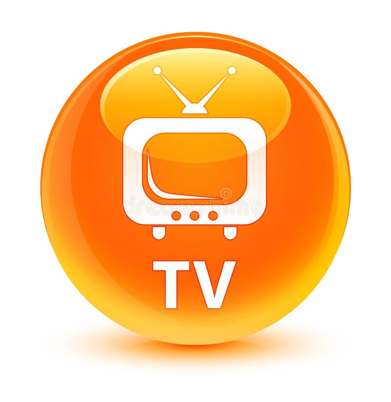TV Glassy Orange Round Button Stock Illustration - Illustration of ...