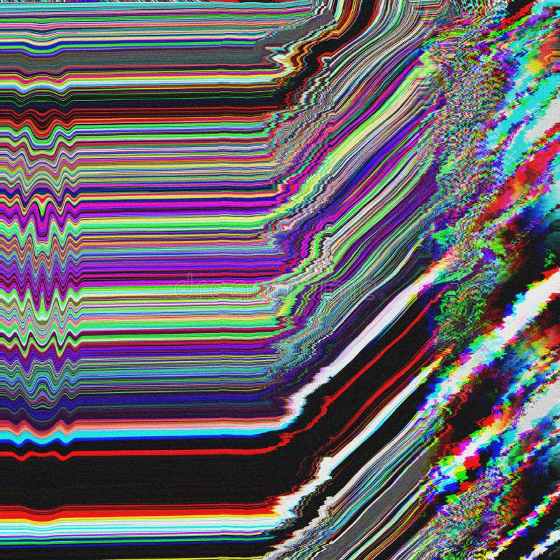 TV Glitch Psychedelic Noise Background Old VHS Screen Error Digital ...