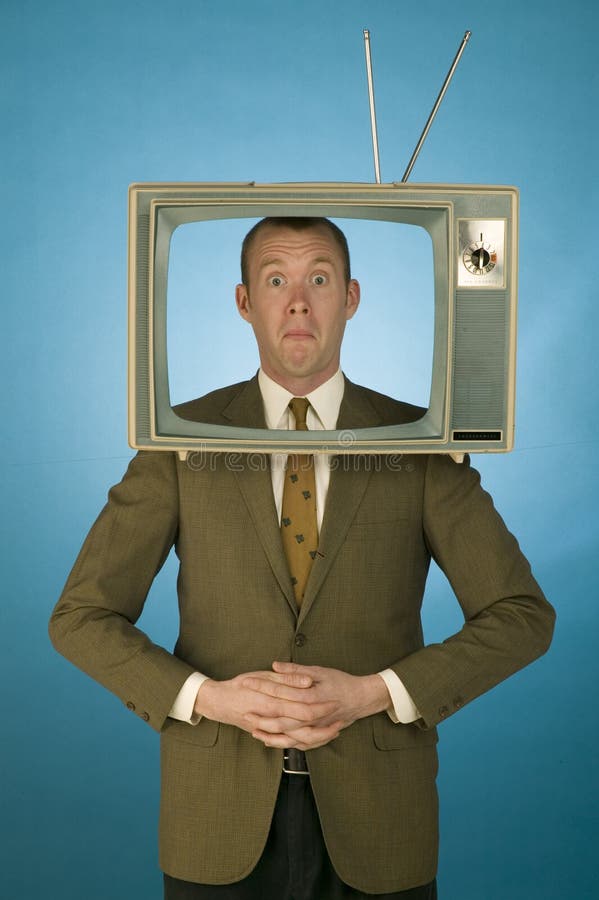 TV Head stock photo. Image of young, suit, media, retro - 9261710