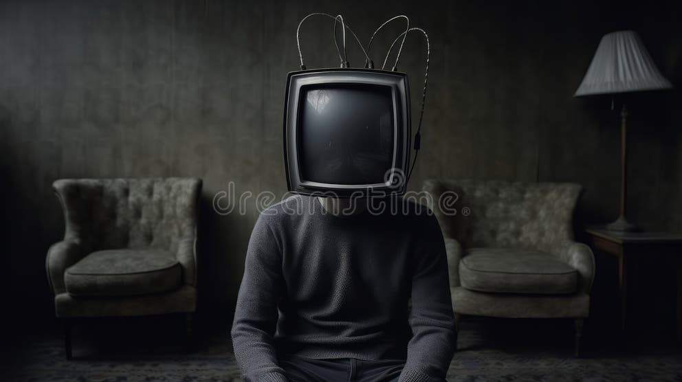 TV instead of a Head. Propaganda Concept. AI Generated, Human Enhanced ...