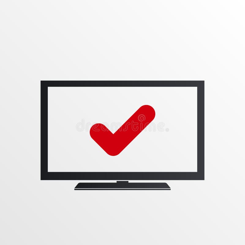 TV Icon with Check Sign. TV Icon and Approved, Confirm, Done, Tick ...