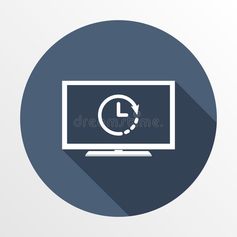 TV Icon with Clock Sign. TV Icon and Countdown, Deadline, Schedule ...