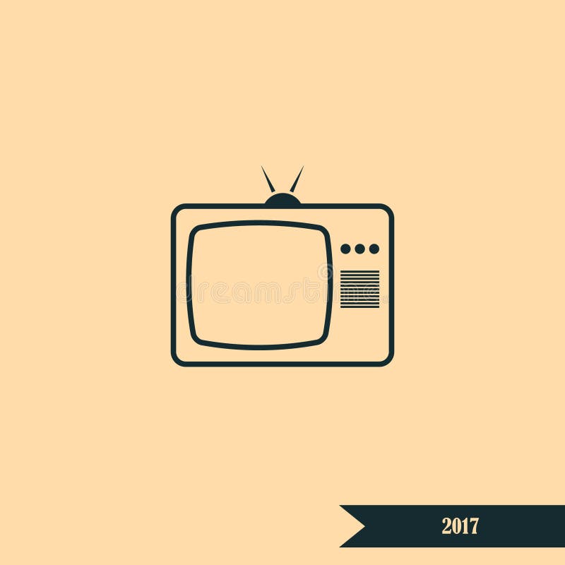 TV Icon. Flat Design Style. Vector Illustration Stock Illustration ...