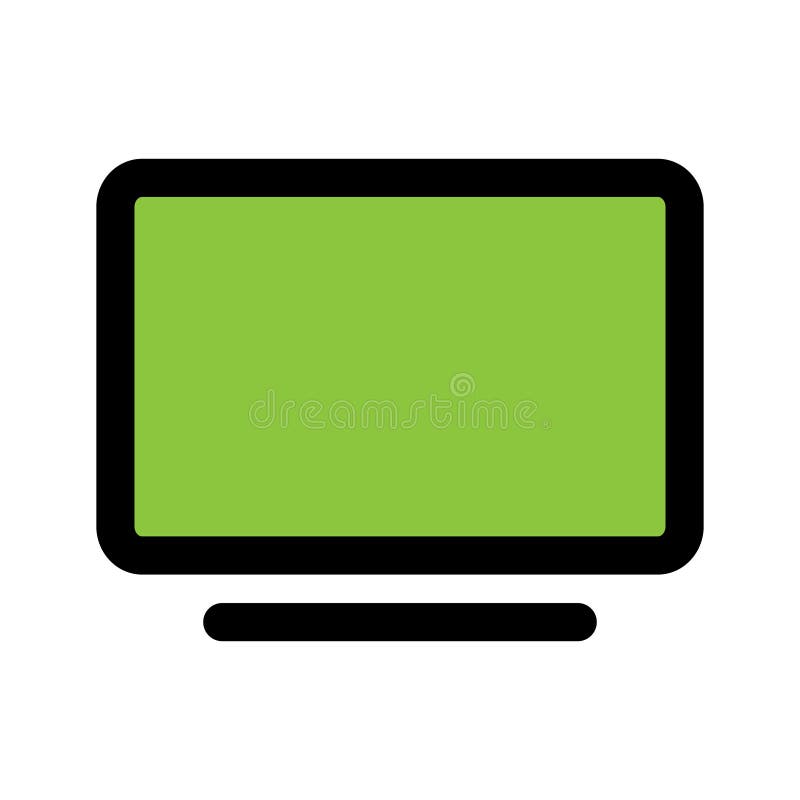 Tv Icon Line Isolated on White Background. Black Flat Thin Icon on ...