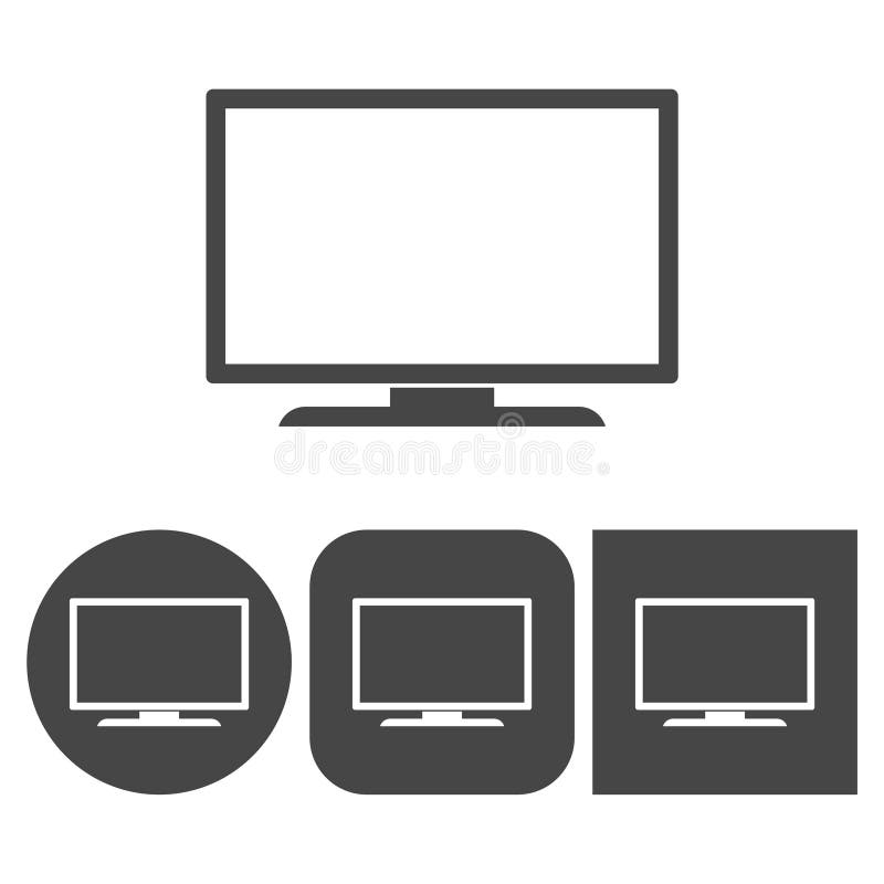 TV Icon - vector icons set stock vector. Illustration of communication ...