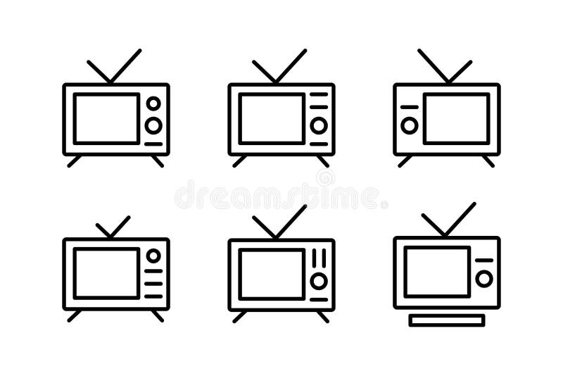 Old-style Tube Television Set. Television Icon Vector Style Design ...