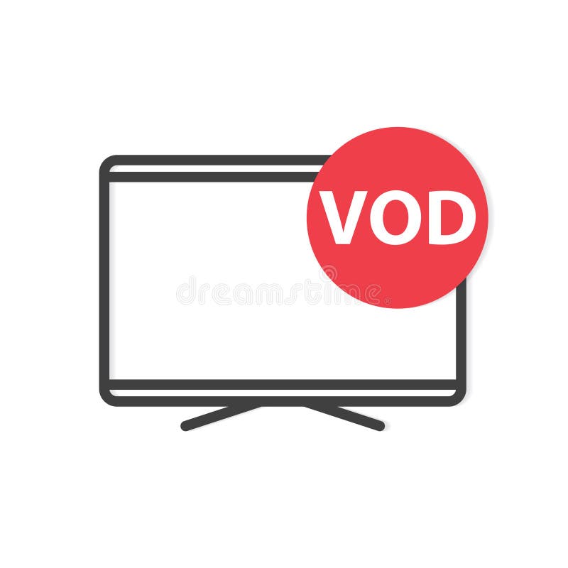 Tv Icon and VOD Video on Demand Acronym Stock Vector - Illustration of ...