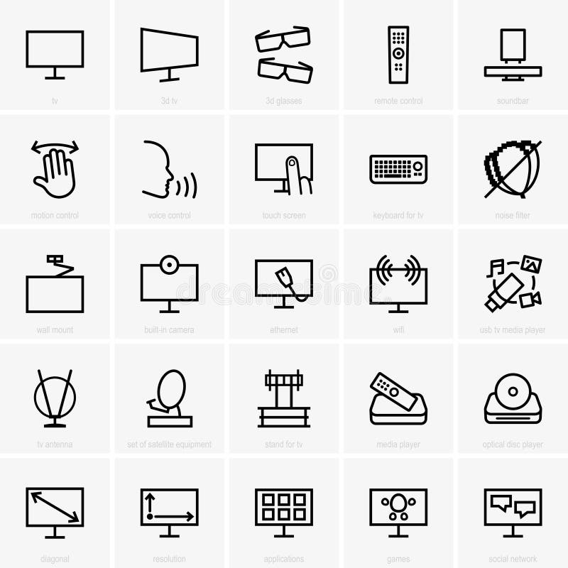 TV icons stock vector. Illustration of network, graphic - 55338752