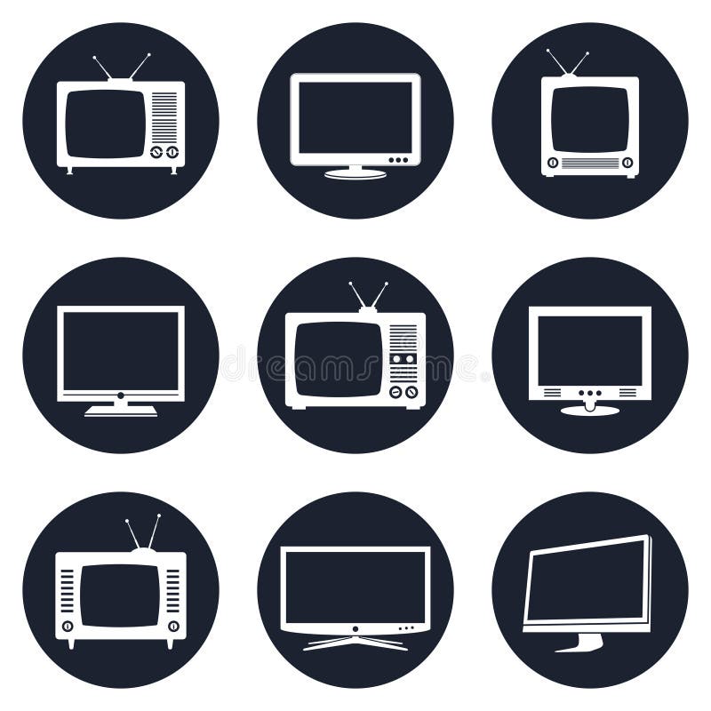 Tv icons set stock vector. Illustration of broadcast - 108782863
