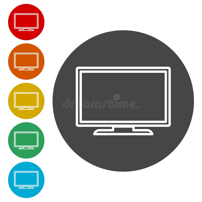 Tv Icons set stock vector. Illustration of electroluminescent - 134040815