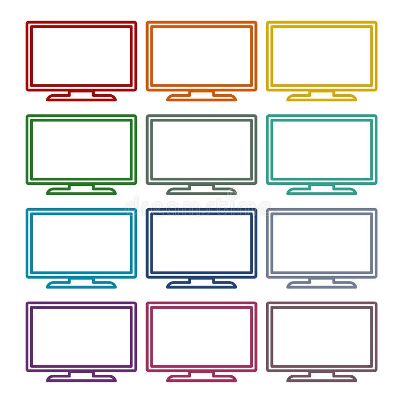 Tv Icons set stock vector. Illustration of computer - 105384819
