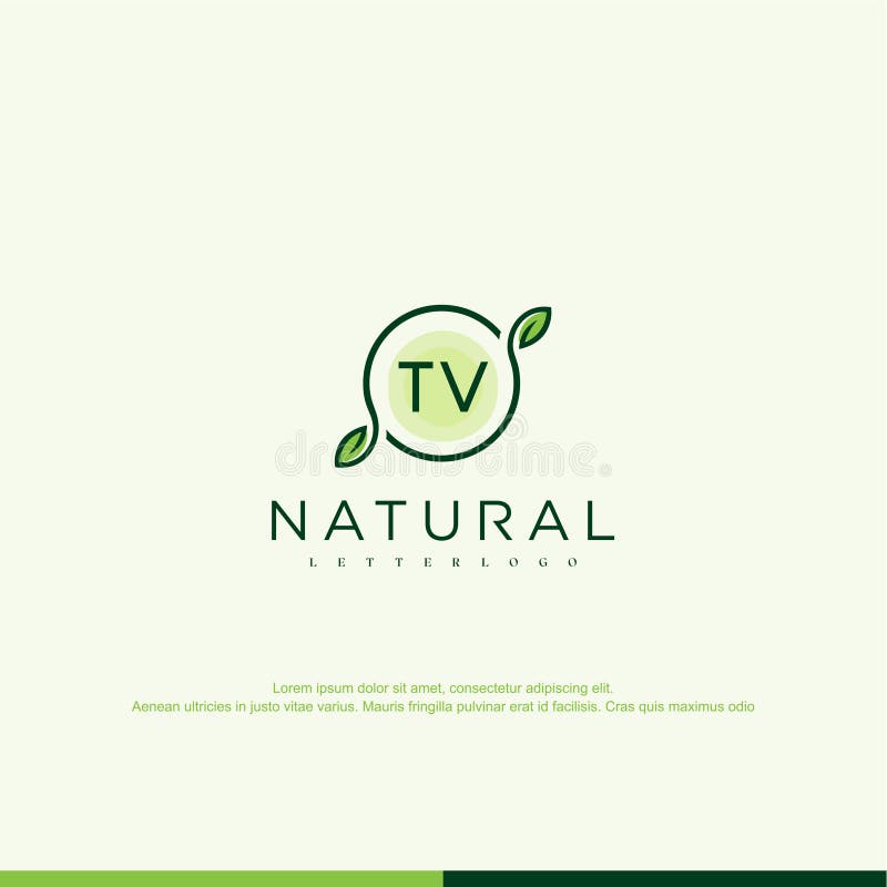 TV Initial natural logo stock vector. Illustration of initial - 250460337