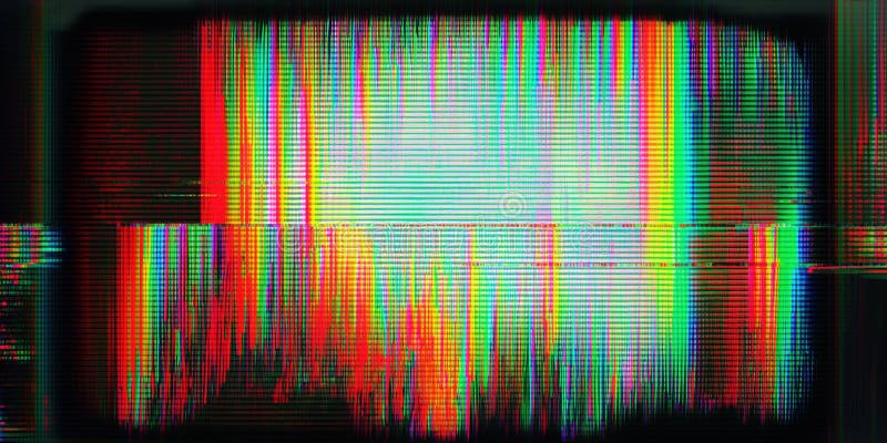 TV Interference with Noise and Glitch Effect. Broken Analog TV with a ...