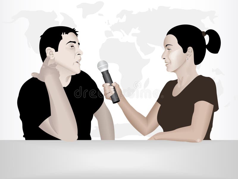 TV interview stock vector. Illustration of journalism - 12769726