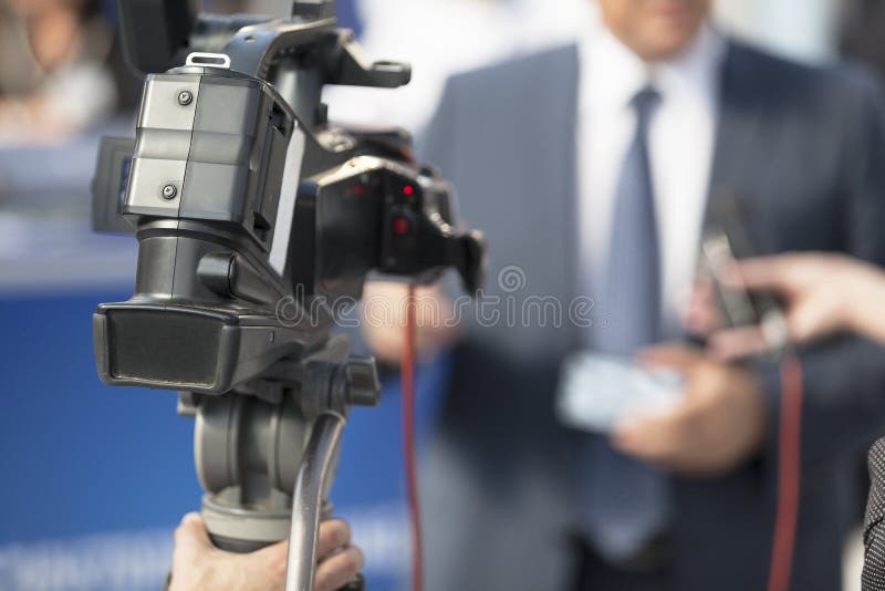 TV interview stock image. Image of reporter, conference - 46096239