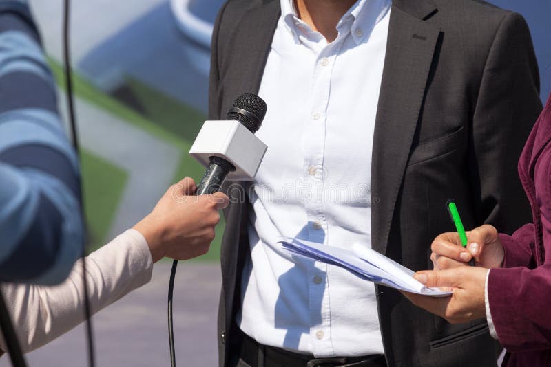 TV Interview. News Conference. Journalist. Stock Photo - Image of ...