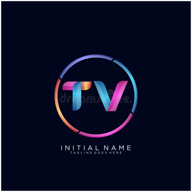 TV Letter Logo Icon Design Template Elements Stock Vector ...