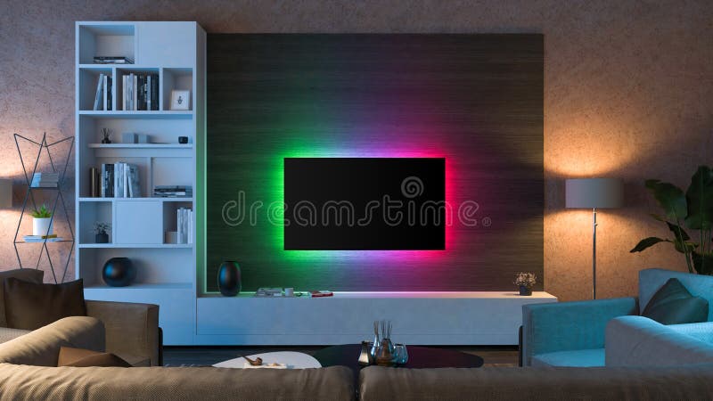 TV Light Strips. 3D Illustrations Stock Illustration - Illustration of ...