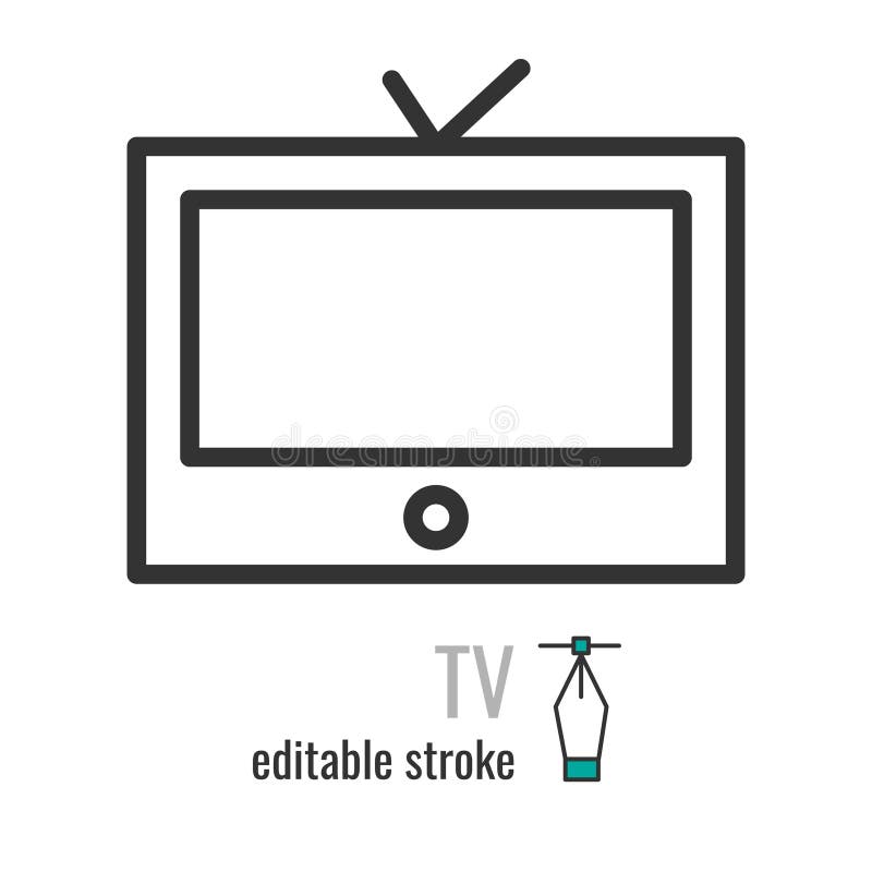 TV Line Icon. Television Symbol. Vector Graphics Illustration EPS 10 ...
