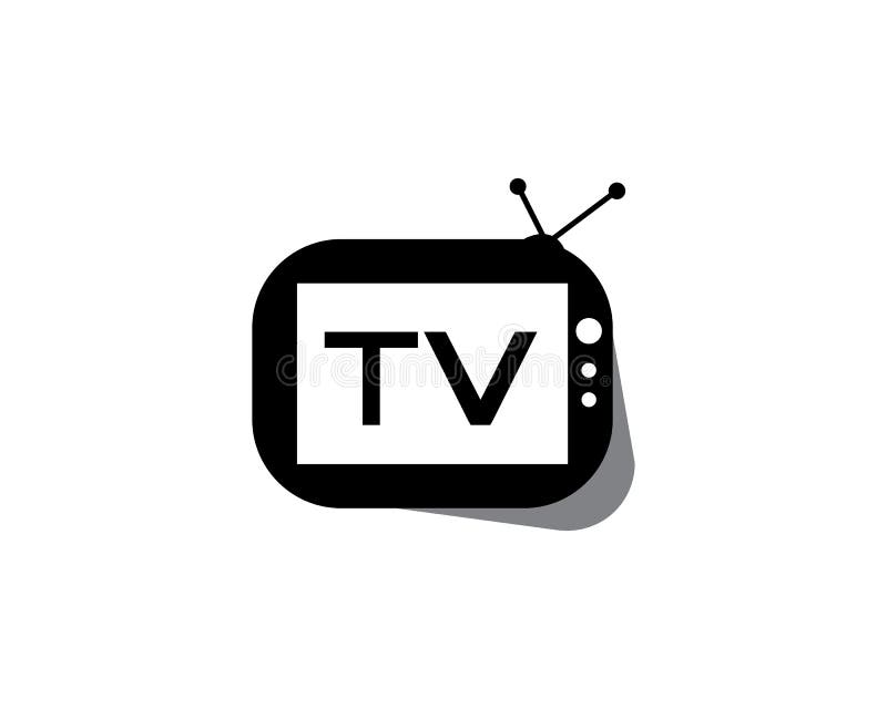 TV logo design flat icon stock illustration. Illustration of screen ...