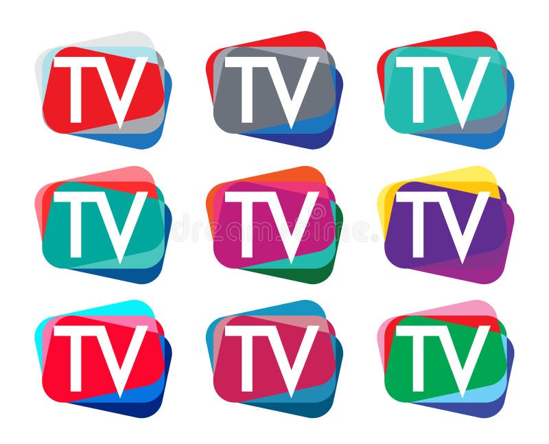 TV Logo Design Set vector illustratie. Illustration of logo - 83723830