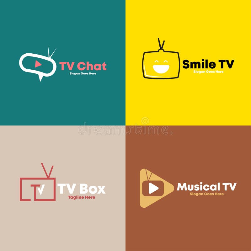 TV Logo Set Design Template Vector Stock Vector - Illustration of ...