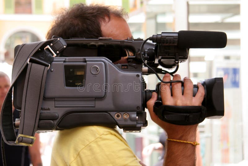 TV-man stock photo. Image of mallorca, report, action - 1018540