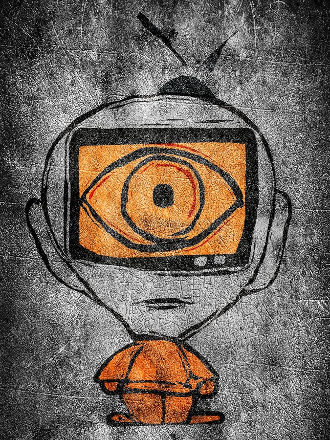 Tv man stock illustration. Illustration of human, concept - 49405774