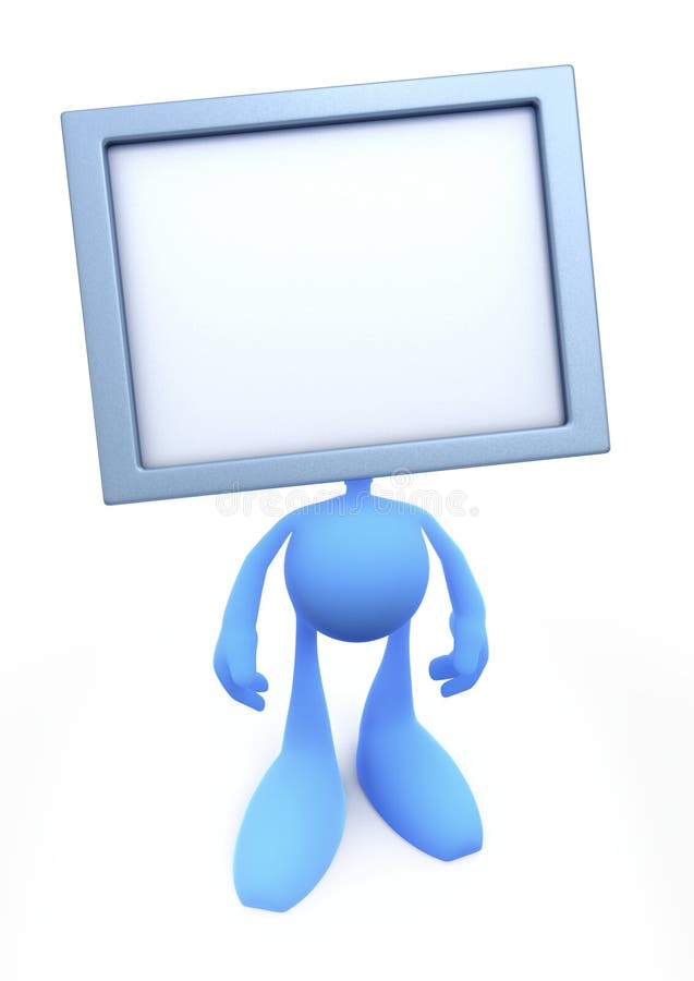 TV-Man (TV-Head) stock illustration. Illustration of holding - 12177595