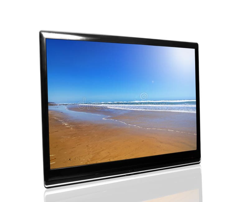 Tv monitor stock image. Image of hdtv, ocean, home, video - 49328421