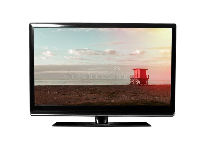Tv monitor with picture stock image. Image of design - 120541917