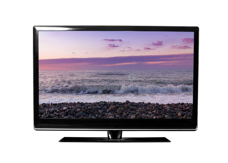Tv monitor with picture stock image. Image of landscape - 120541979
