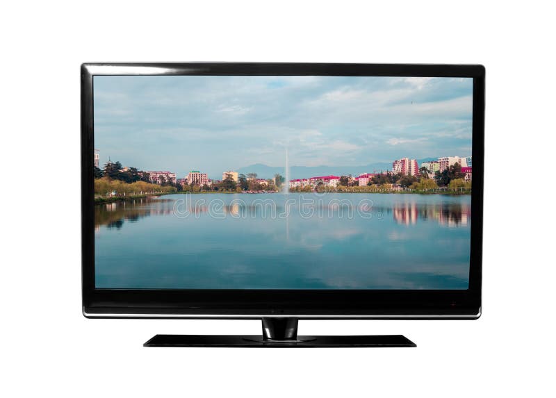 Tv monitor with picture stock image. Image of isolated - 120542027