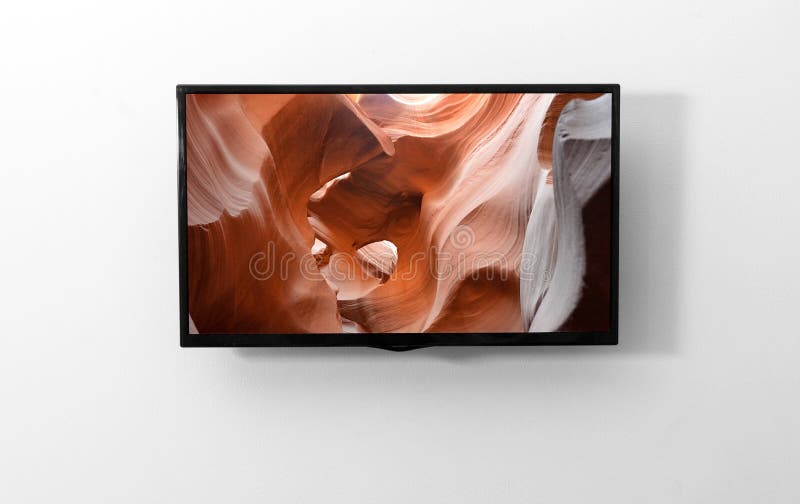 TV monitor on wall stock image. Image of video, home - 270471751