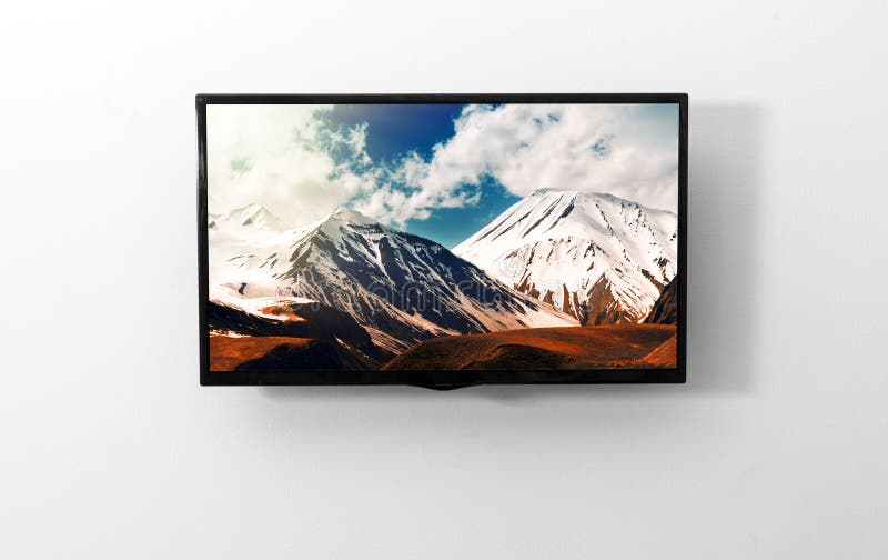 TV monitor on wall stock photo. Image of digital, film - 270472052