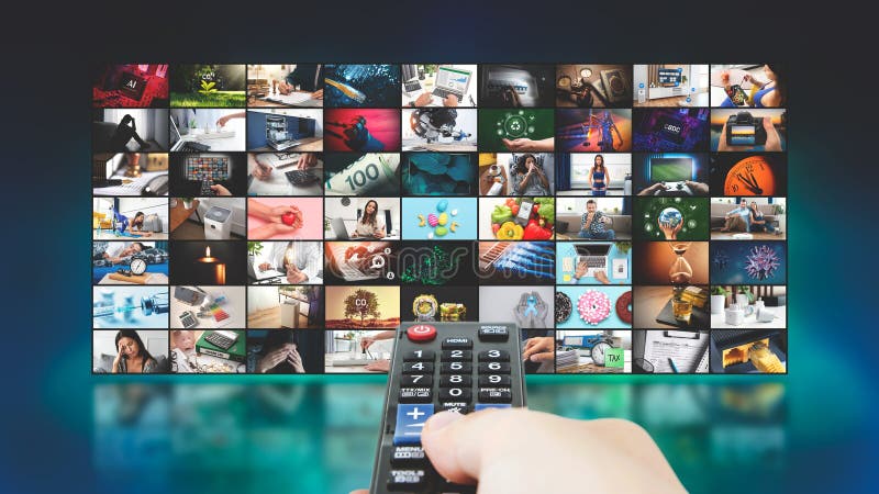 TV Multimedia Streaming Concept Stock Image - Image of collage ...