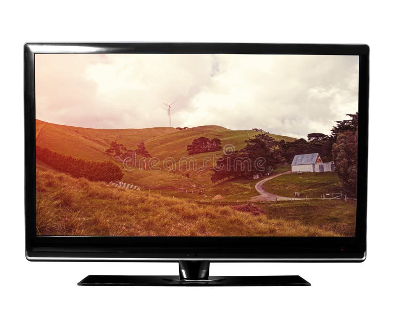 Tv with nature stock photo. Image of hdtv, single, park - 60811816