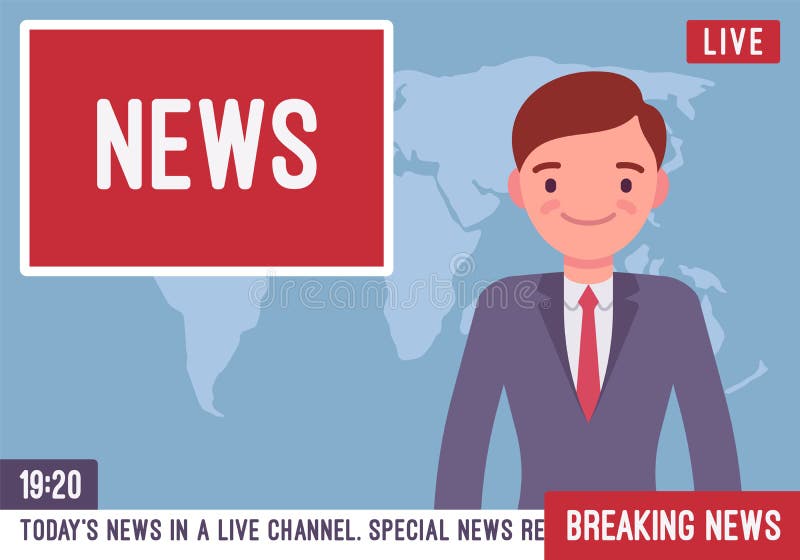 TV news anchorman stock vector. Illustration of professional - 210014879