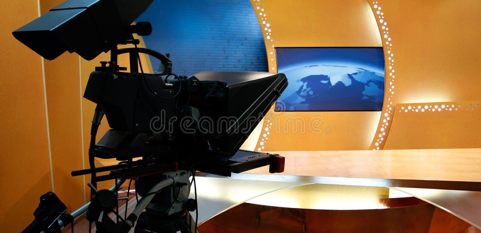 TV news studio setup stock image. Image of light, broadcast - 17932449