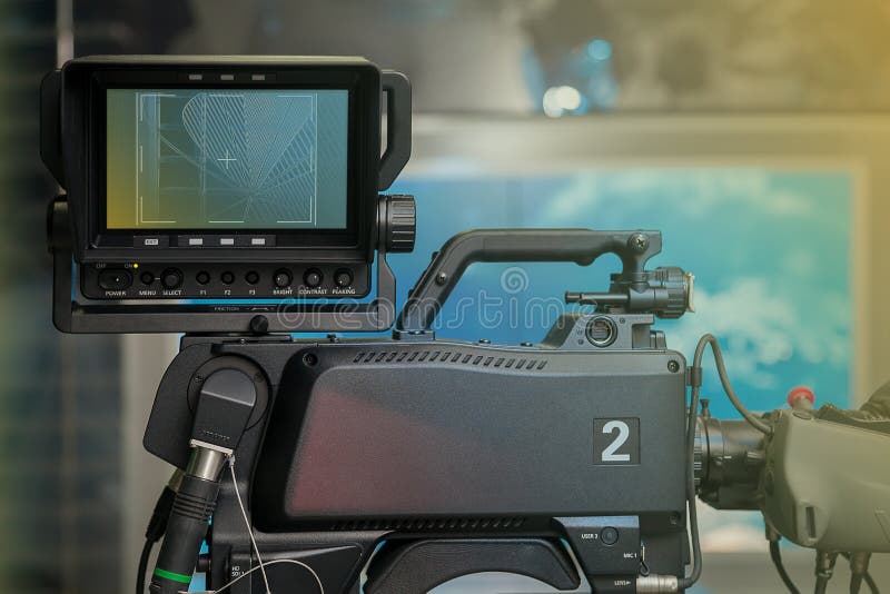 TV NEWS Studio with Camera and Lights Stock Image - Image of event ...