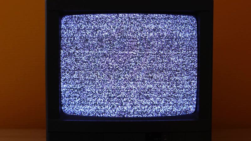 Old TV no signal stock footage. Video of broken, dark - 160465158