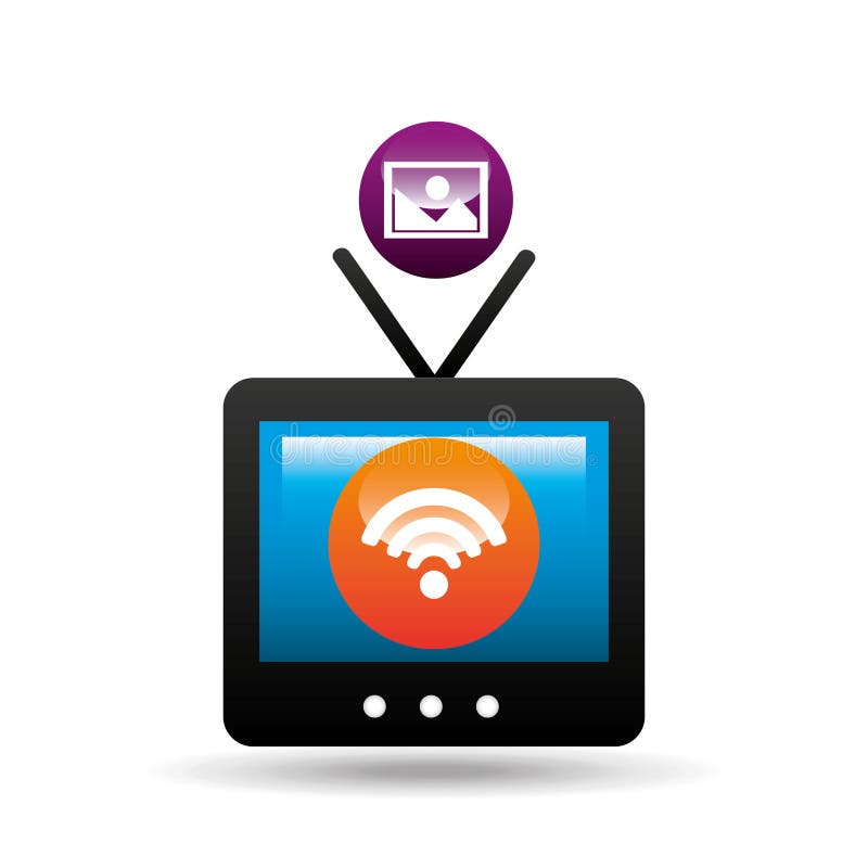 Tv Picture Internet Connection Icons Design Stock Illustration ...