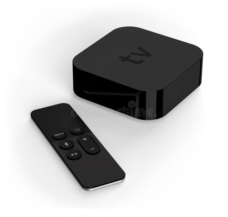 Tv Player Box Device with Remote Wireless Pilot. Stock Illustration ...