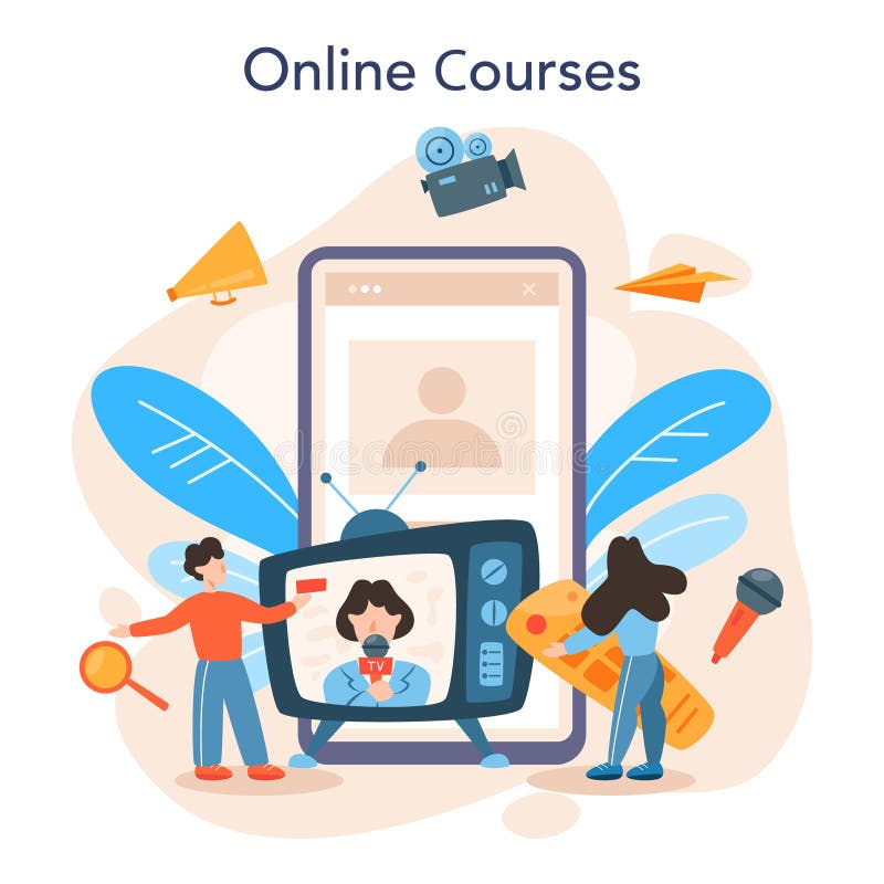 TV Presenter Online Service or Platform. Television Host in Studio ...