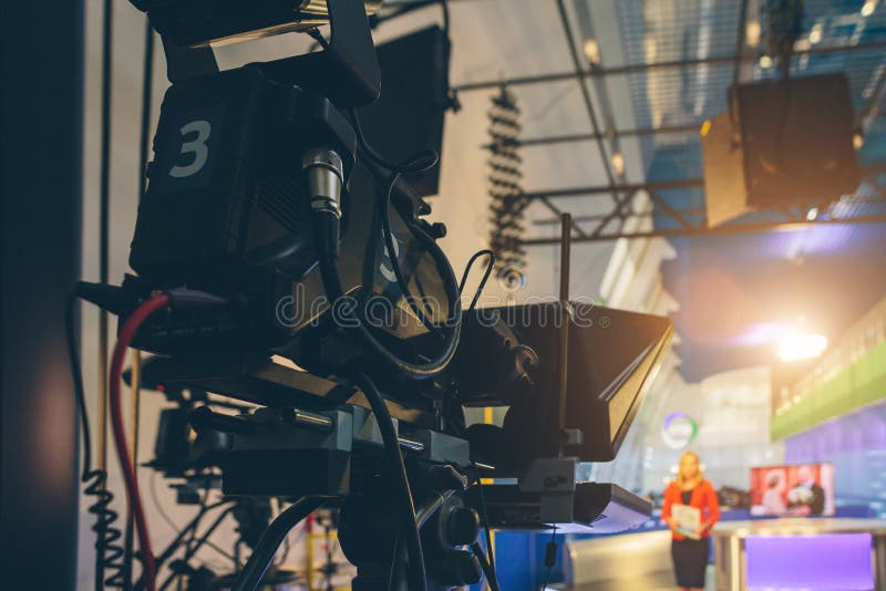 TV Presenter Preparing To Live Streaming Video Editorial Stock Photo ...
