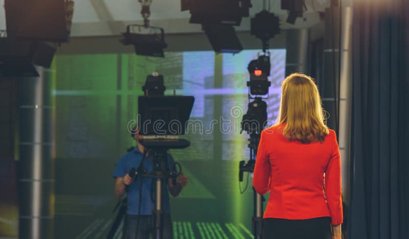 TV Presenter Preparing To Live Streaming Video Editorial Image - Image ...