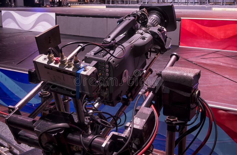 Tv Camera in a Concert Hall Stock Photo - Image of channel, media ...